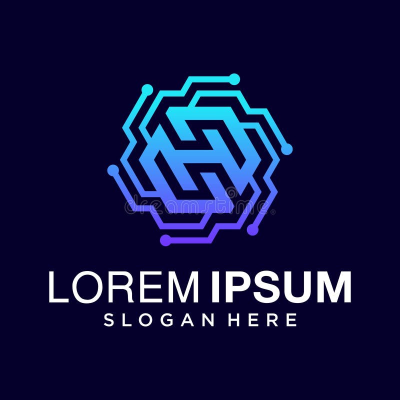 Letter H Logo Design with Colorful Style Premium Vector Stock Vector ...