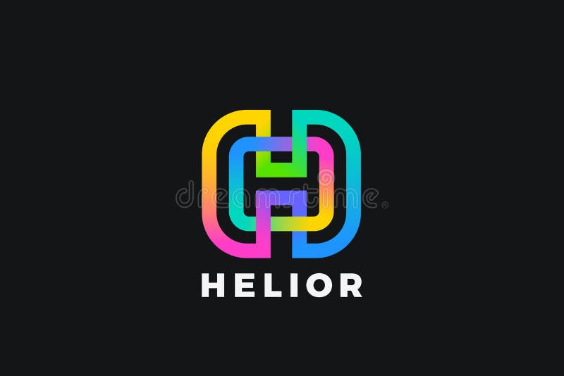 Letter H Logo Design Loop Infinite Vector Template Colorful Linear ...