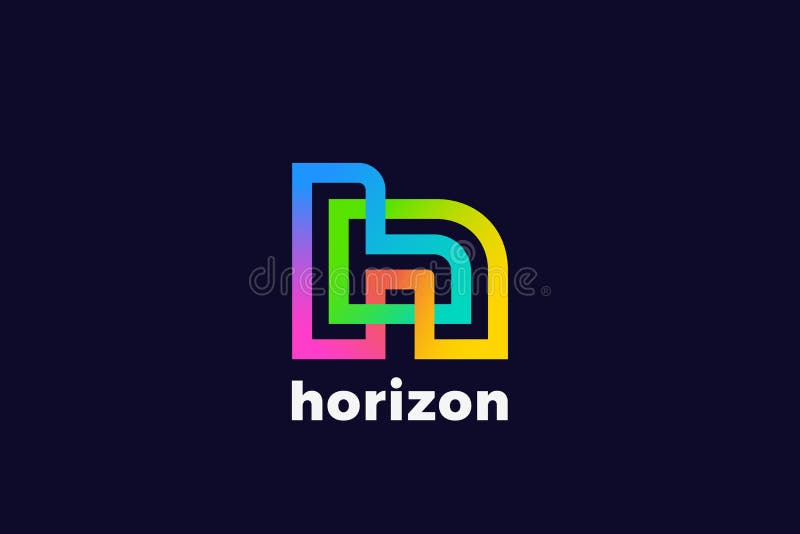 Letter H Logo Design Lowercase Loop Infinite Vector Template Colorful ...