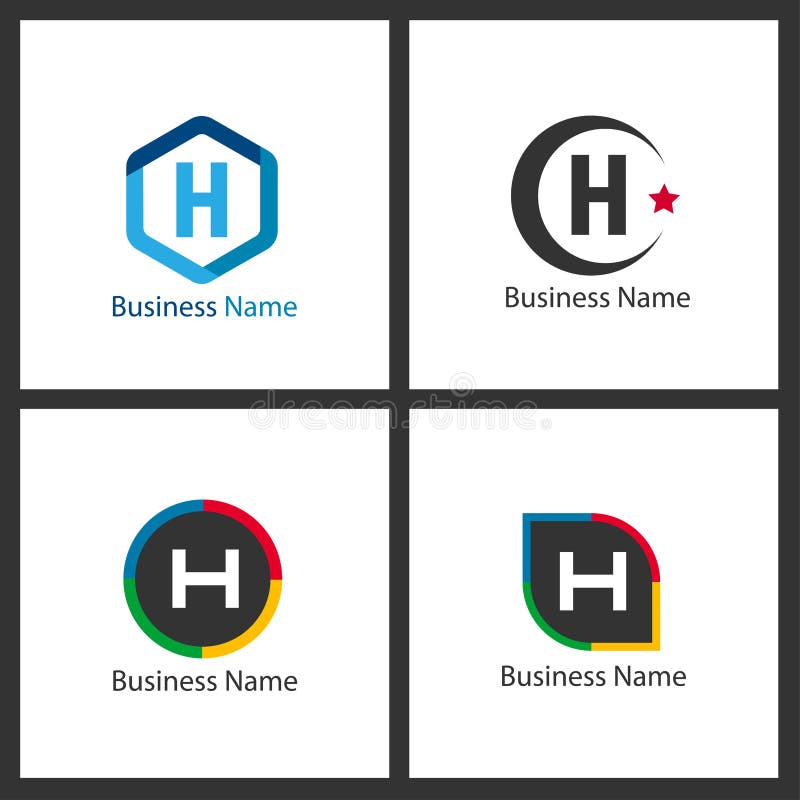 Letter H Logo Design Set stock vector. Illustration of lettering ...