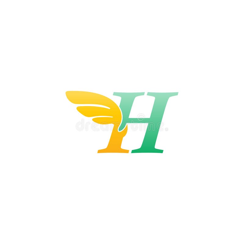 Letter H Logo Icon Illustration with Wings Stock Illustration ...