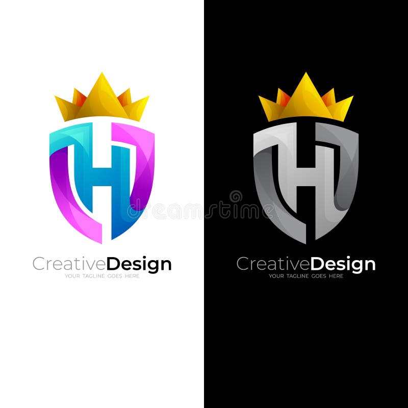 Letter H Logo with Shield Design Template, Security Icon Stock Vector ...
