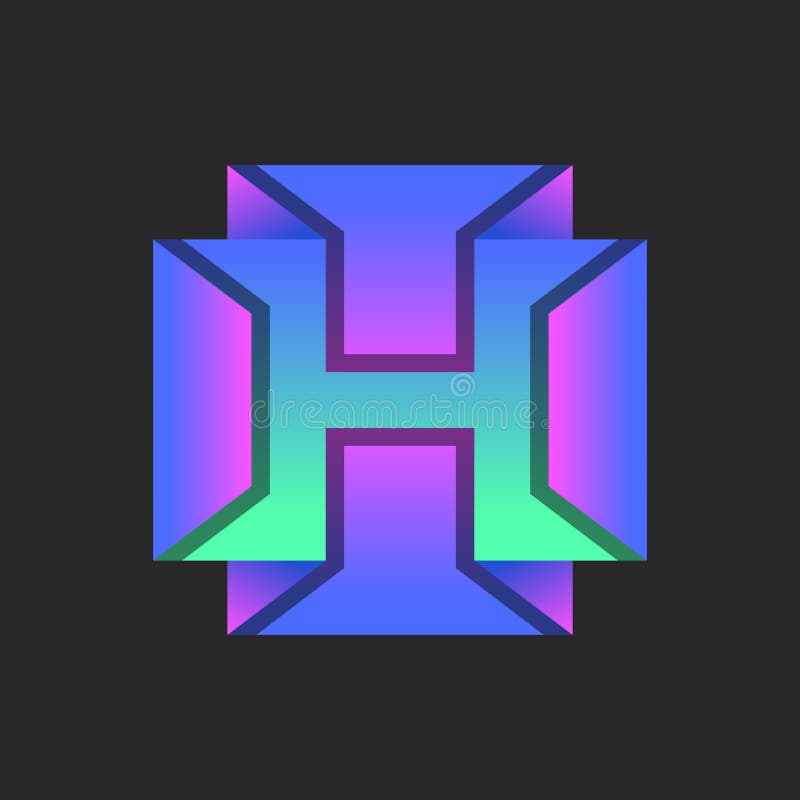 Letter H Logo Sport Team or Car Emblem, Featuring Rectangular Shapes ...