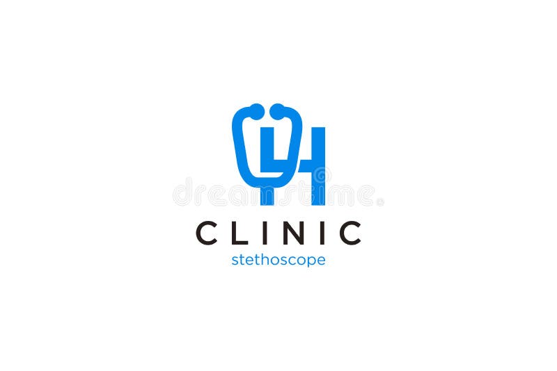 Letter H Logo with Stethoscope for Medical and Pharmacy Stock Vector ...