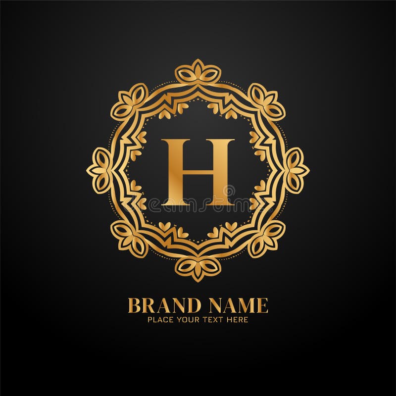 Letter H Lovely Luxury Brand Logo Concept Design Stock Vector ...