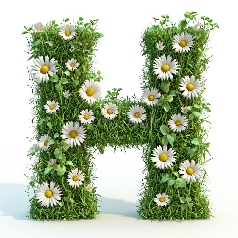 The Letter H is Made Up of Grass and Daisies Stock Image - Image of ... The Letter H is Made Up of Grass and Daisies Stock Image - Image of ...