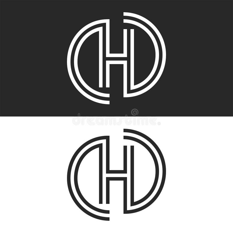 Letter H Monogram Logo, Creative Smooth Parallel Lines Design Element ...