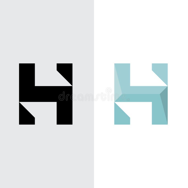 Letter H Monogram Logo Design Template Stock Vector - Illustration of ...