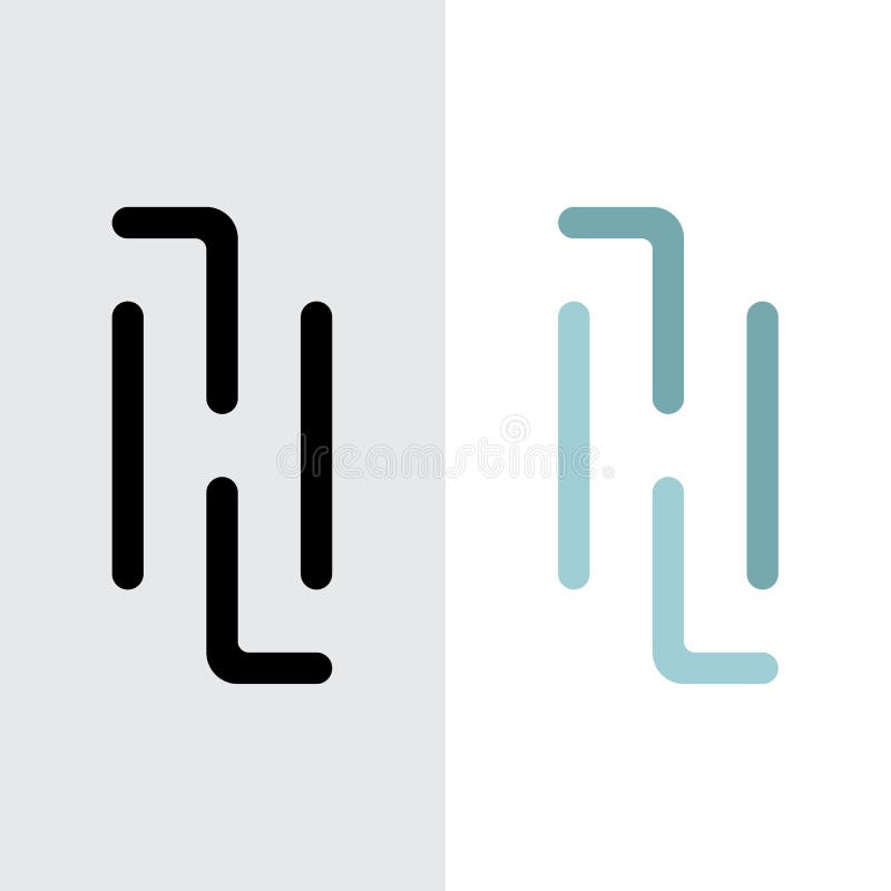 Letter H Monogram Logo Design Template Stock Vector - Illustration of ...