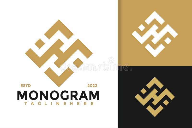 Letter H Monogram Logo Design Vector Template Stock Vector ...