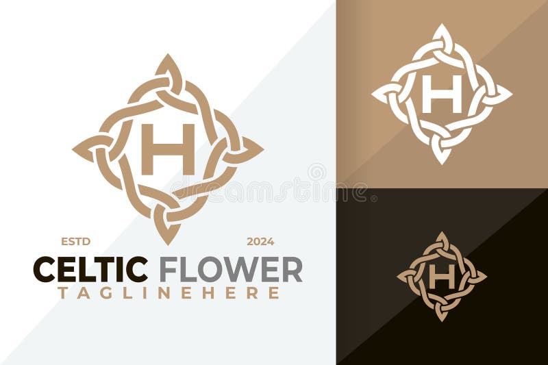 Letter H Nature Celtic Symbol Logo Icon Vector Design Illustration ...