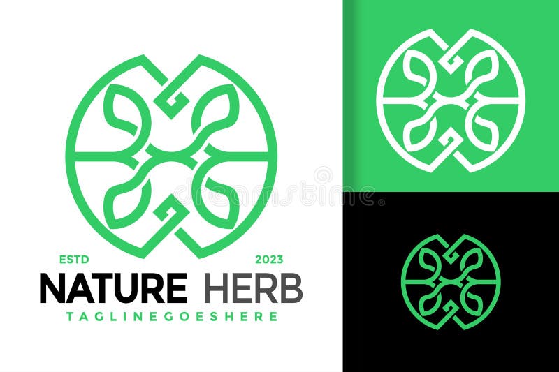 Letter H Nature Herbal Logo Vector Icon Illustration Stock Vector ...