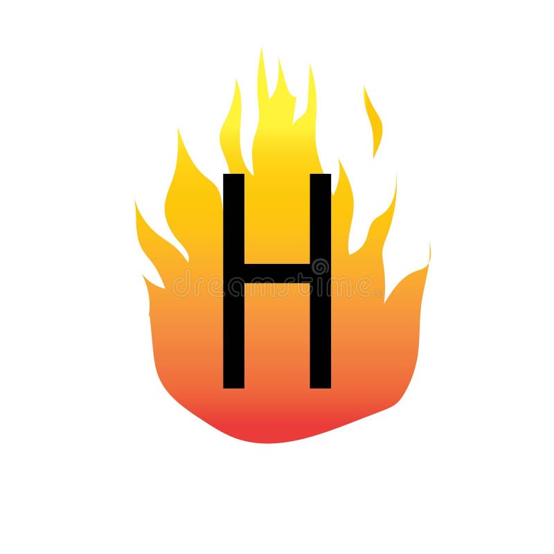 Letter H with Orange Flame Shape Illustration. Stock Illustration ...