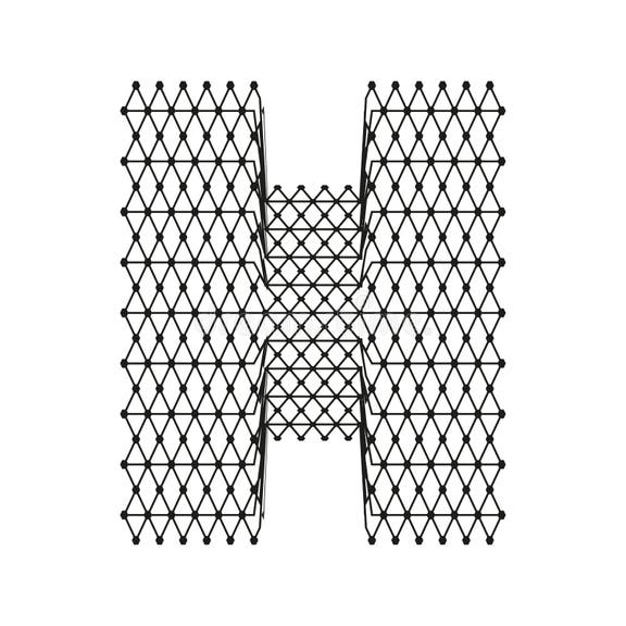Letter H Pattern. Alphabet Mesh Design. Typography Grid Structure ...