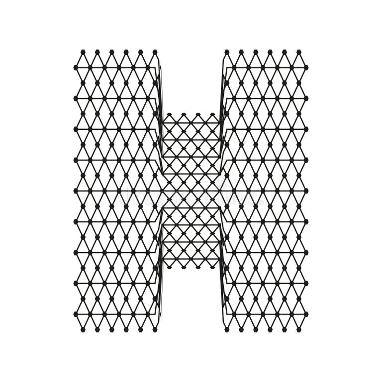 Letter H Pattern. Alphabet Mesh Design. Typography Grid Structure ...