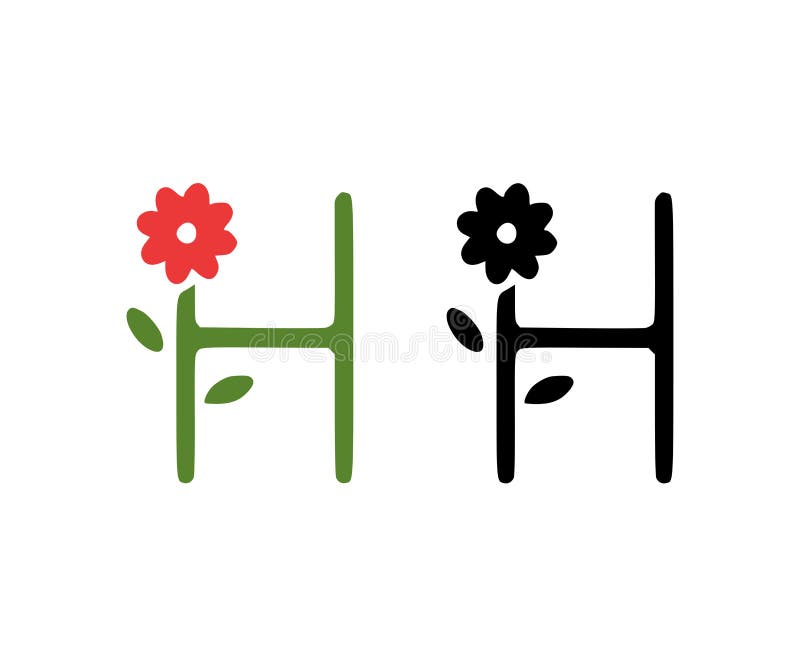 Letter H Cute Flower Illustration Stock Illustrations – 117 Letter H ...