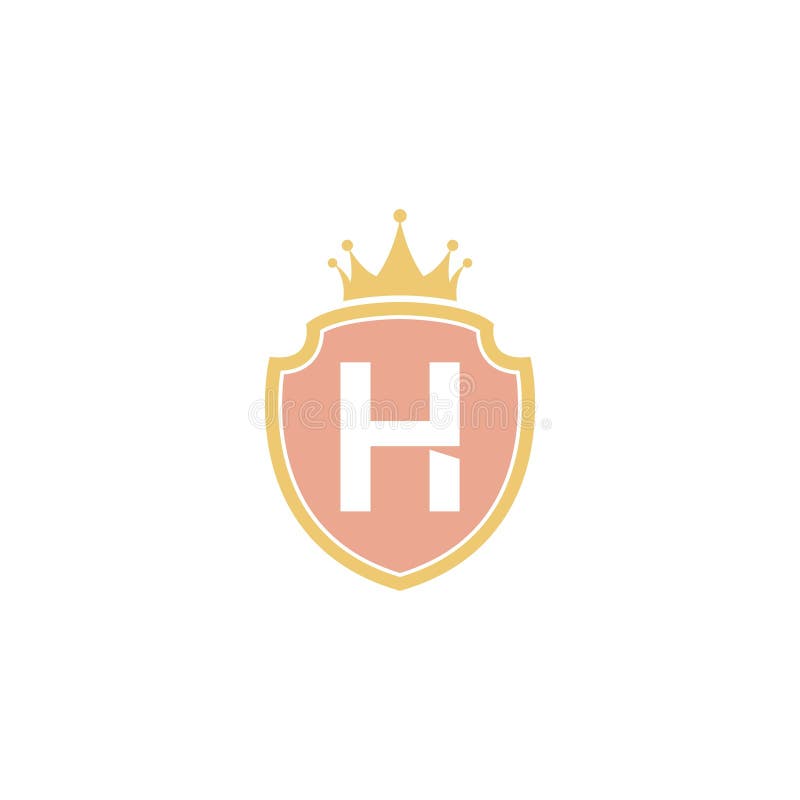 Letter H with Shield Icon Logo Design Illustration Stock Illustration ...