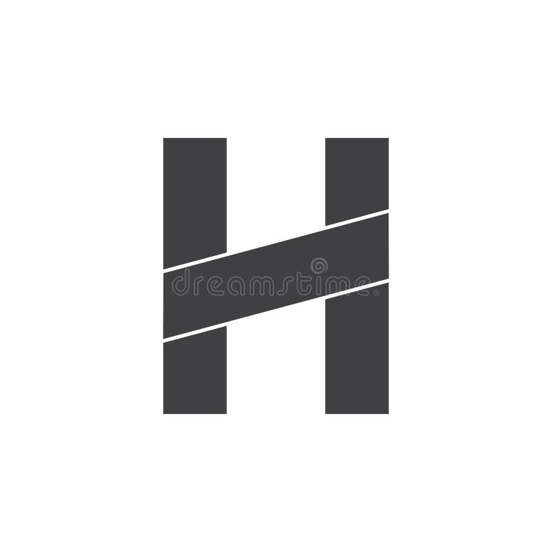 Letter H Simple Geometric Logo Vector Stock Vector - Illustration of ...