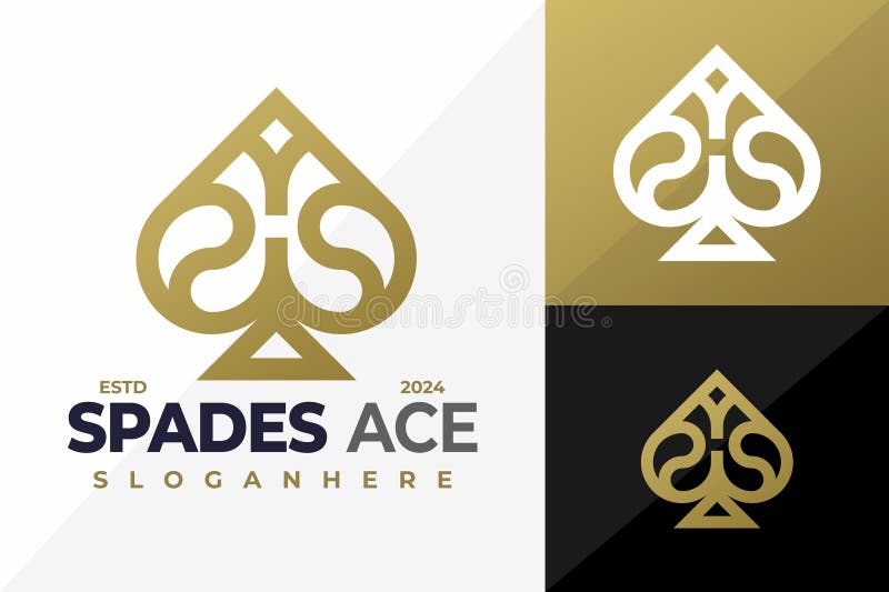 Letter H Spade Ace Logo Design Vector Symbol Icon Illustration Stock ...