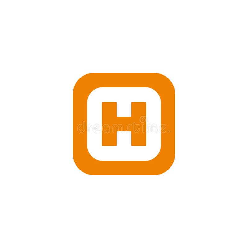 Letter H Square Abstract Geometric Clear Logo Vector Stock Vector ...