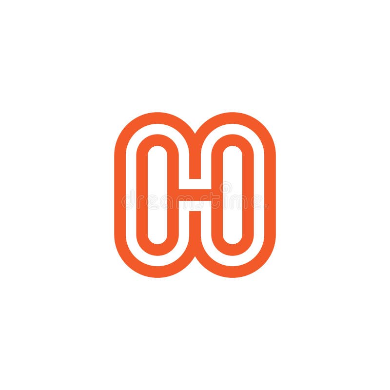 Letter H Stripes Curves Round Line Geometric Logo Vector Stock Vector ...