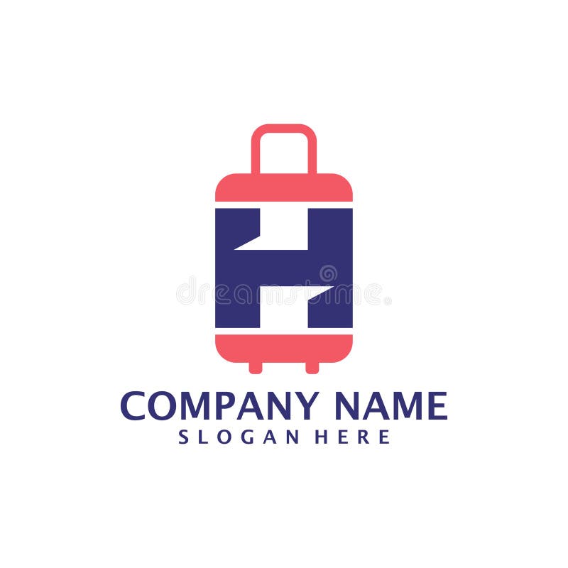 Letter H with Suitcase Logo Design Vector. Initial H with Suitcase Logo ...