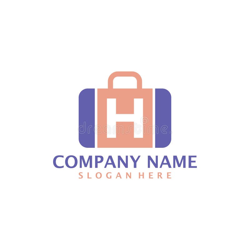 Letter H with Suitcase Logo Design Vector. Initial H with Suitcase Logo ...