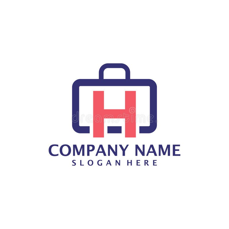 Letter H with Suitcase Logo Design Vector. Initial H with Suitcase Logo ...