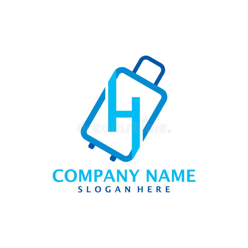 Letter H with Suitcase Logo Design Vector. Initial H with Suitcase Logo ...