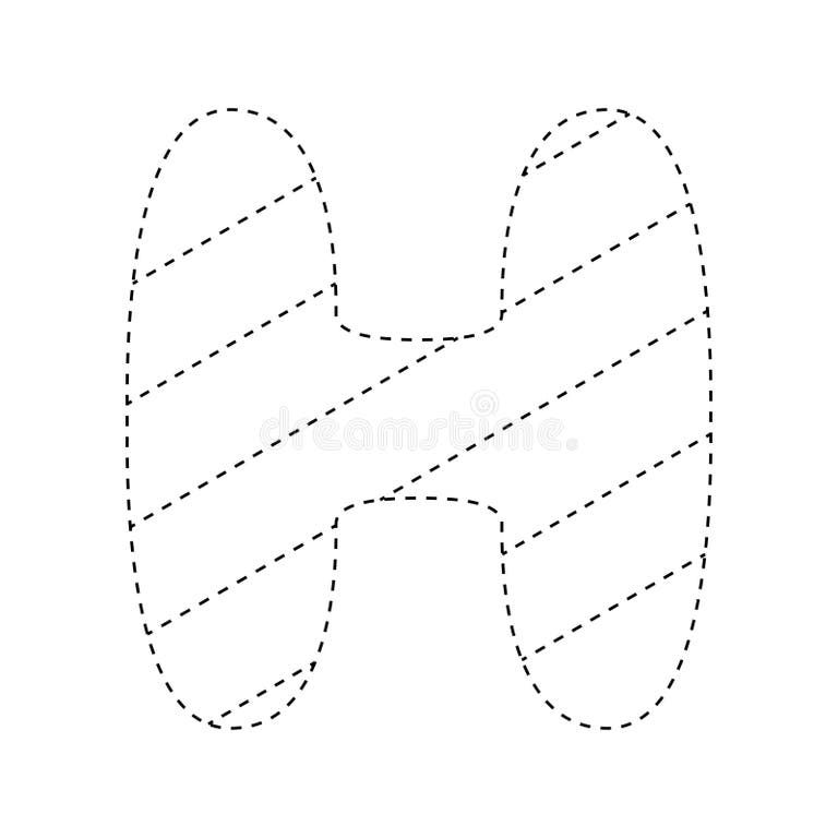 Letter H Tracing Worksheet for Kids Stock Vector - Illustration of ...