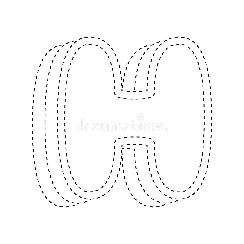 Letter H Tracing Worksheet for Kids Stock Vector - Illustration of ...
