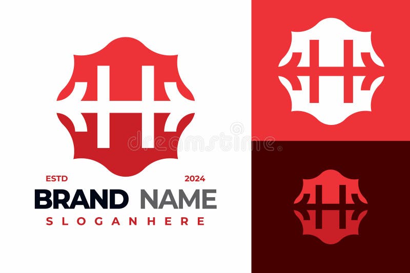 Letter H Unique Logo Design Vector Symbol Icon Illustration Stock ...