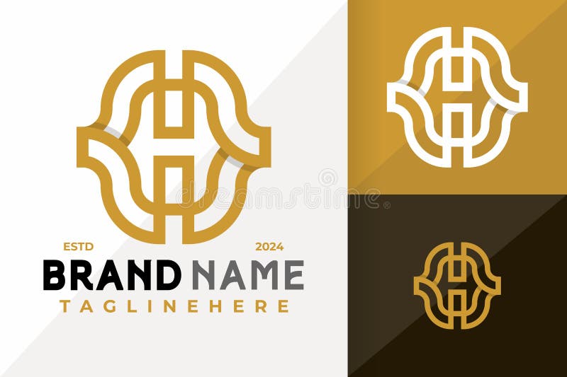 Letter H Unique Logo Icon Vector Design Stock Vector - Illustration of ...