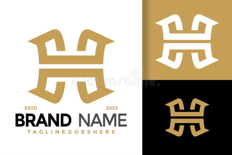 Letter H Unique Monogram Logo Vector Icon Illustration Stock Vector ...