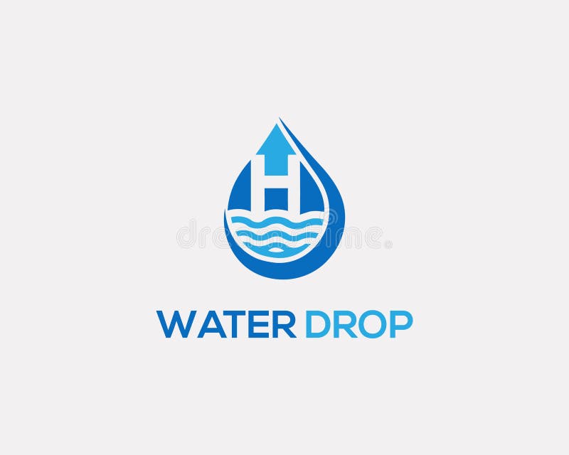 Letter H with Water Drop Style Logo Stock Vector - Illustration of blue ...