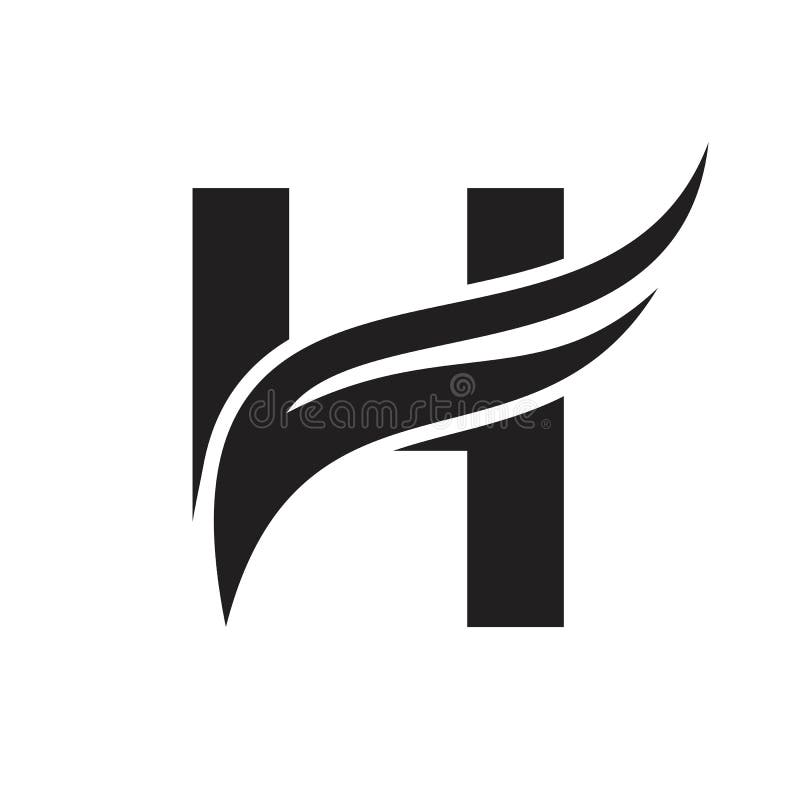 Letter H Wing Logo Design. Transportation Logo Letter H and Wings ...