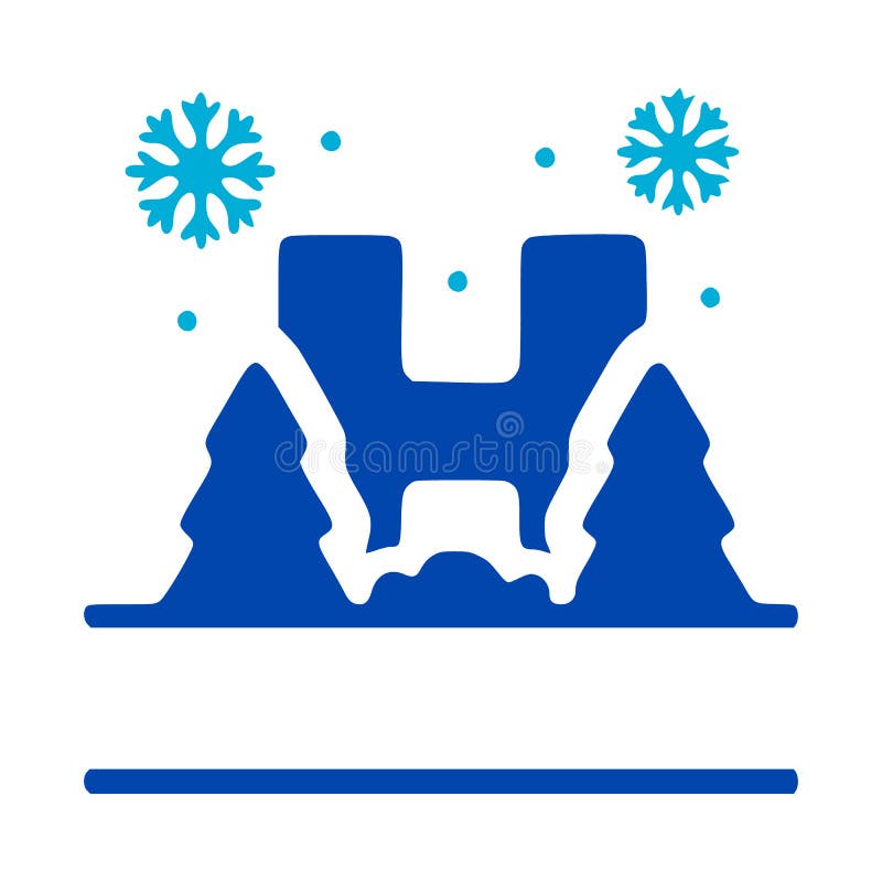 Letter H and Winter Composition Monogram Stock Vector - Illustration of ...