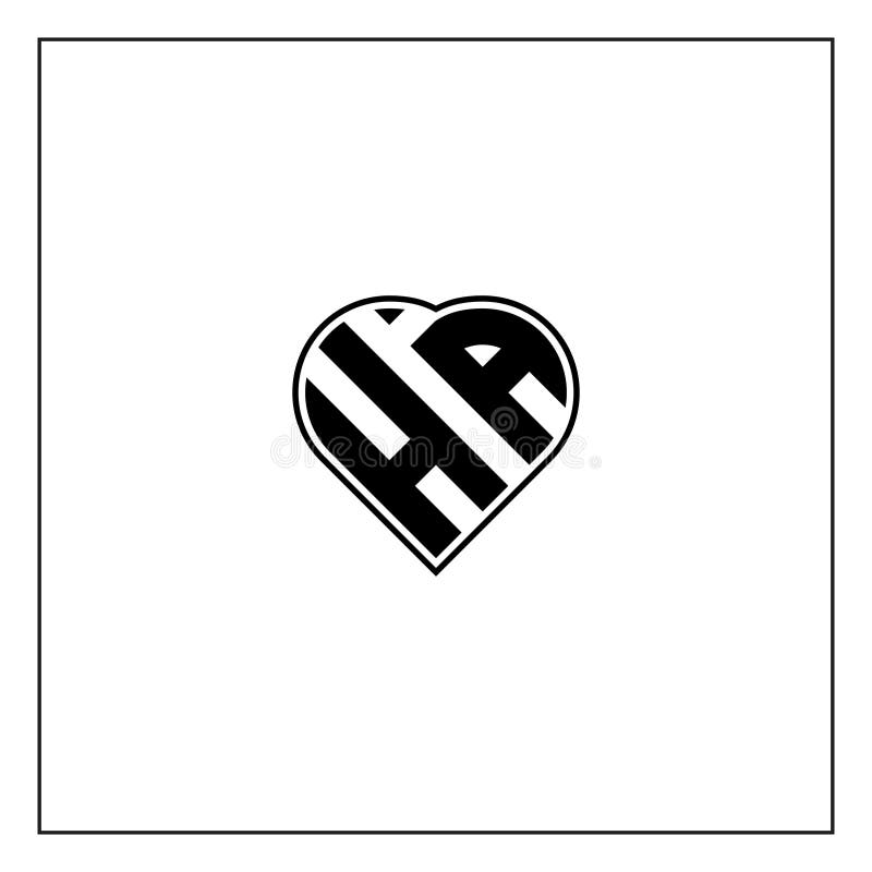 Letter HA Love and Care Logo with Heart Icon Stock Vector ...