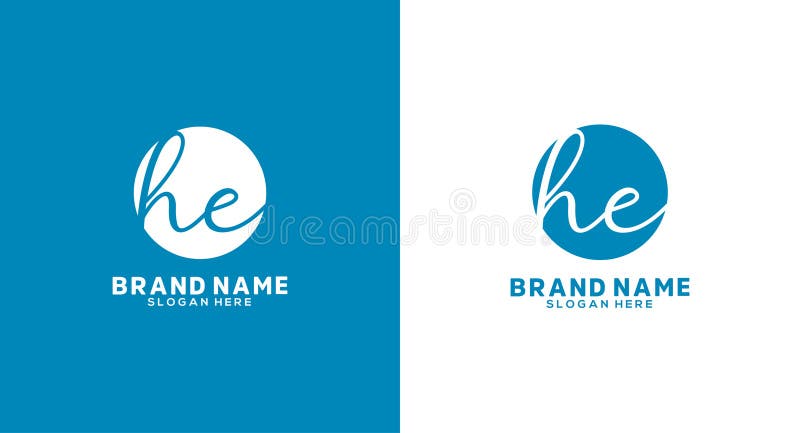 He Letter Handwriting Signature Logo he Logo he Icon Stock Vector ...