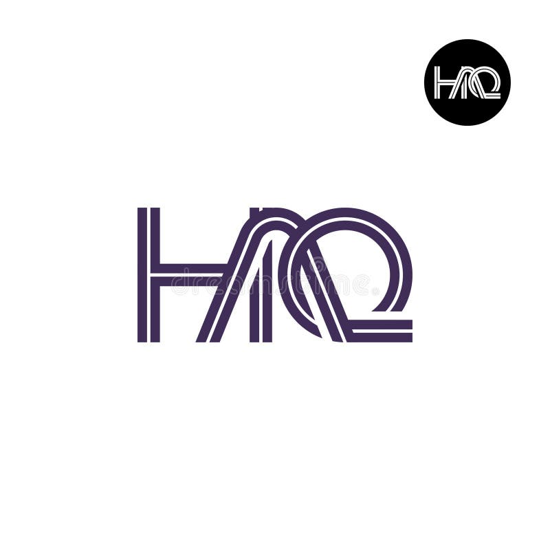 Letter HAQ Monogram Logo Design with Lines Stock Vector - Illustration ...