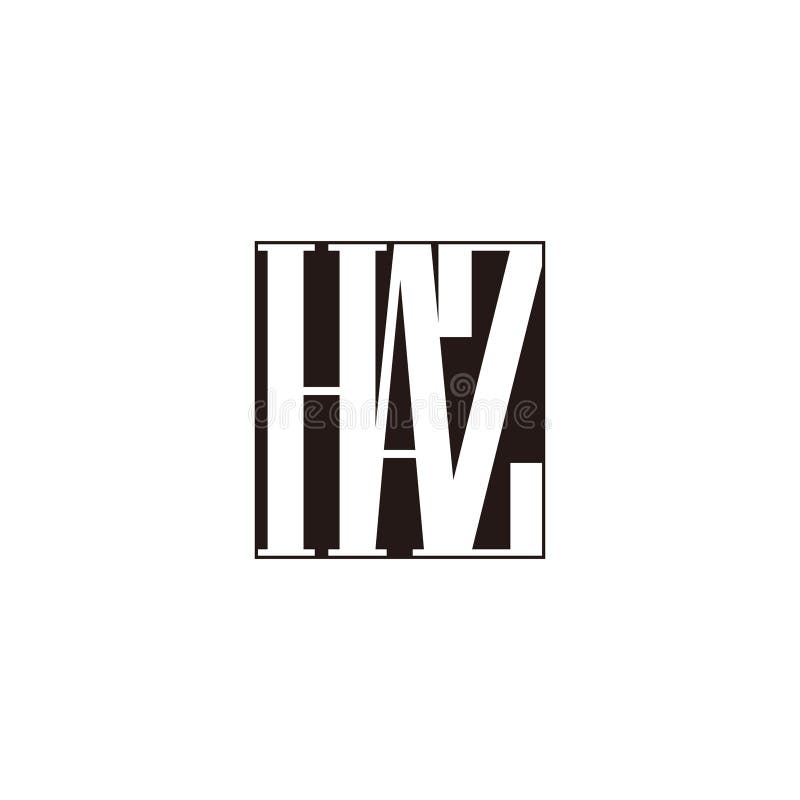 Letter Haz Linked Square Vintage Style Vector Stock Vector ...