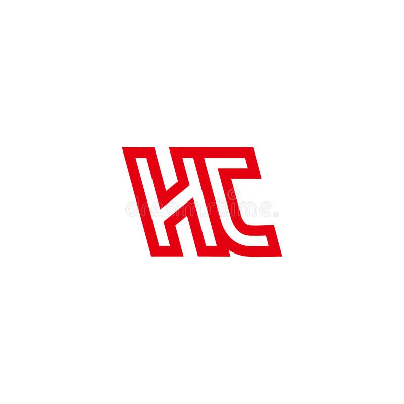 Letter Hc Outline Simple Line Red Logo Vector Stock Vector ...