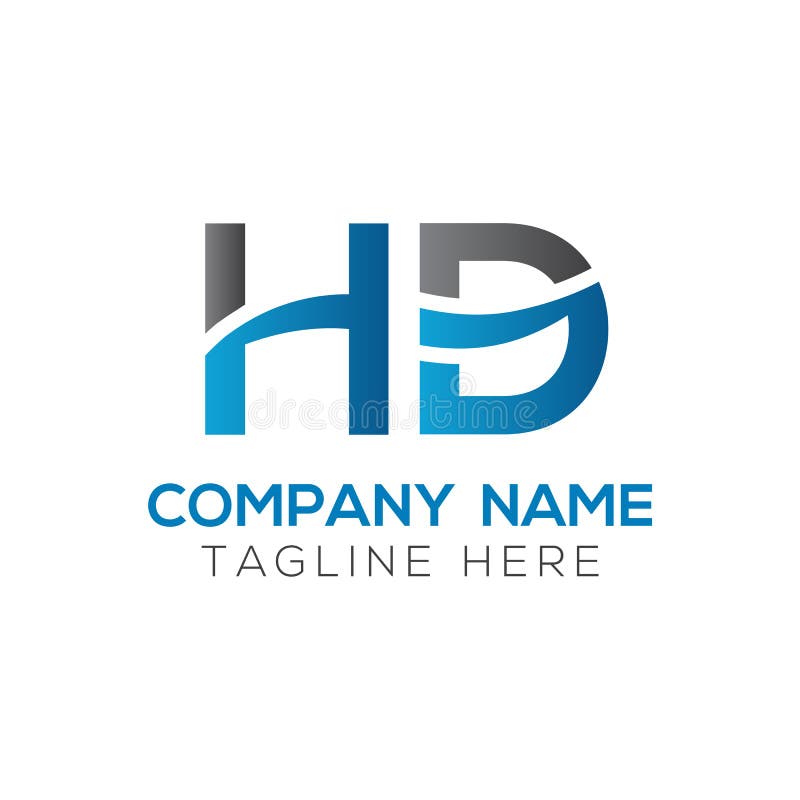 Letter HD Logo Design Linked Vector Template with Blue and Black Stock ...
