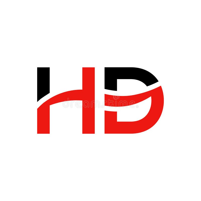 Letter HD Logo Design Linked Vector Template with Red and Black Stock ...