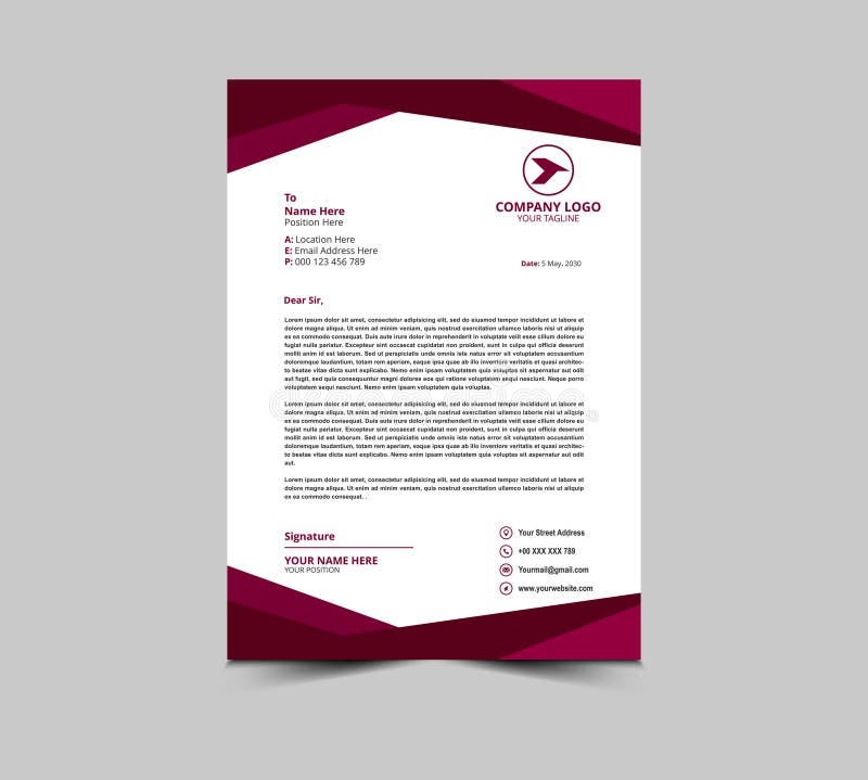 Letter Head Template Design Maroon Corporate Modern Creative Stock ...