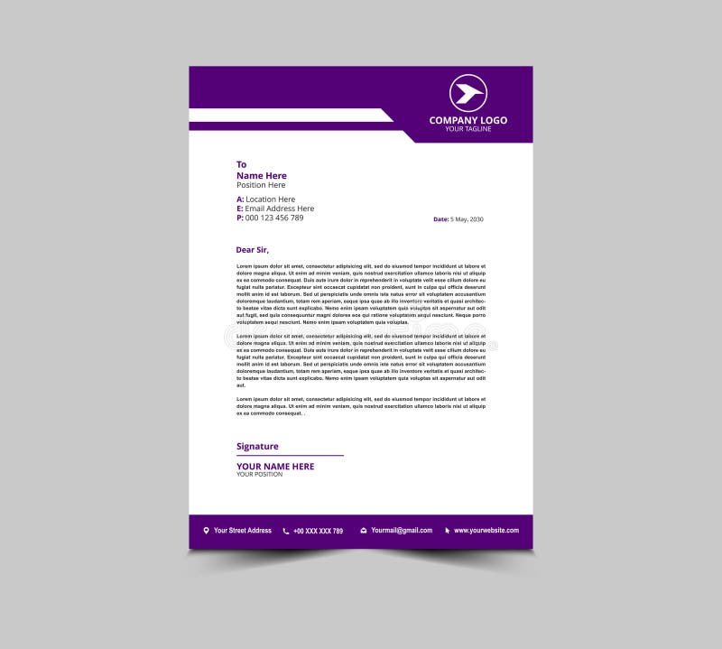 Letter Head Template Design Purple Corporate Modern Creative Modern ...