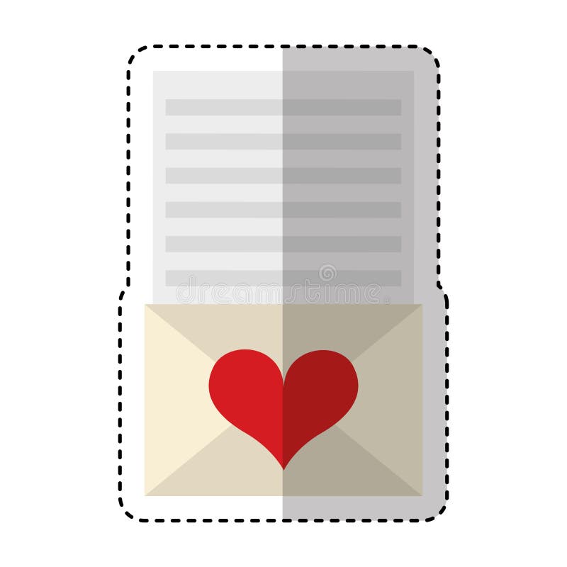 Letter with heart icon stock vector. Illustration of valentine - 89021838