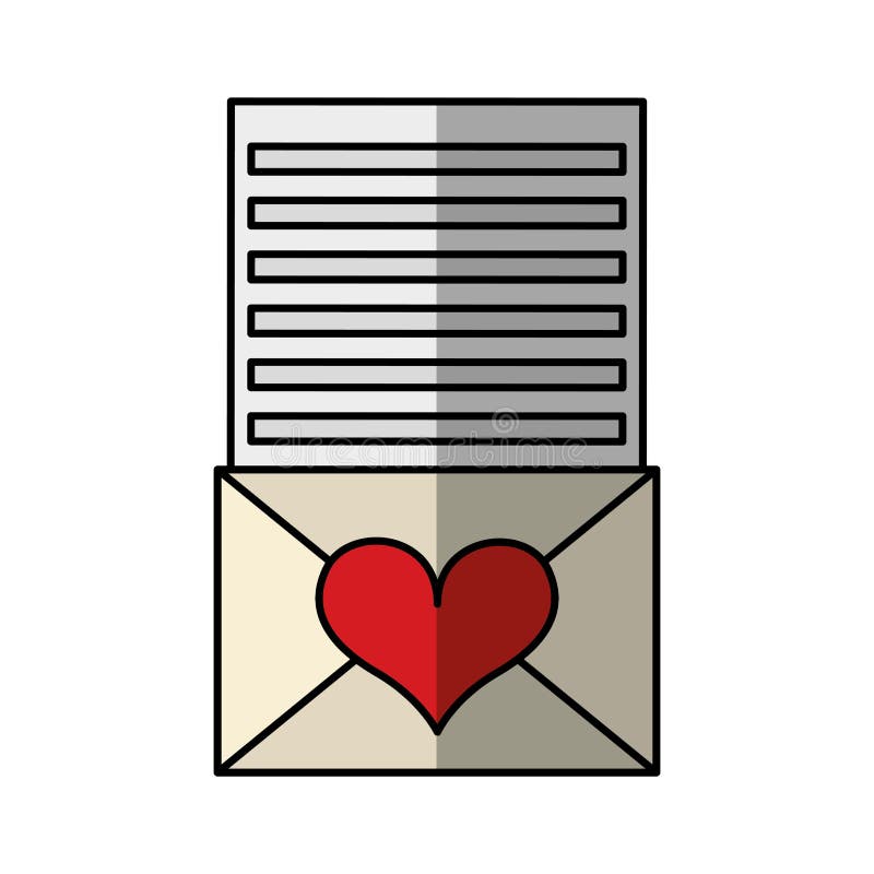 Letter with heart icon stock vector. Illustration of mail - 89022344