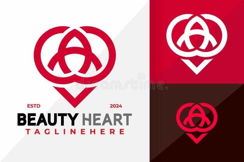 Letter a Heart Logo Icon Vector Design. Creative Simple Logos Designs ...