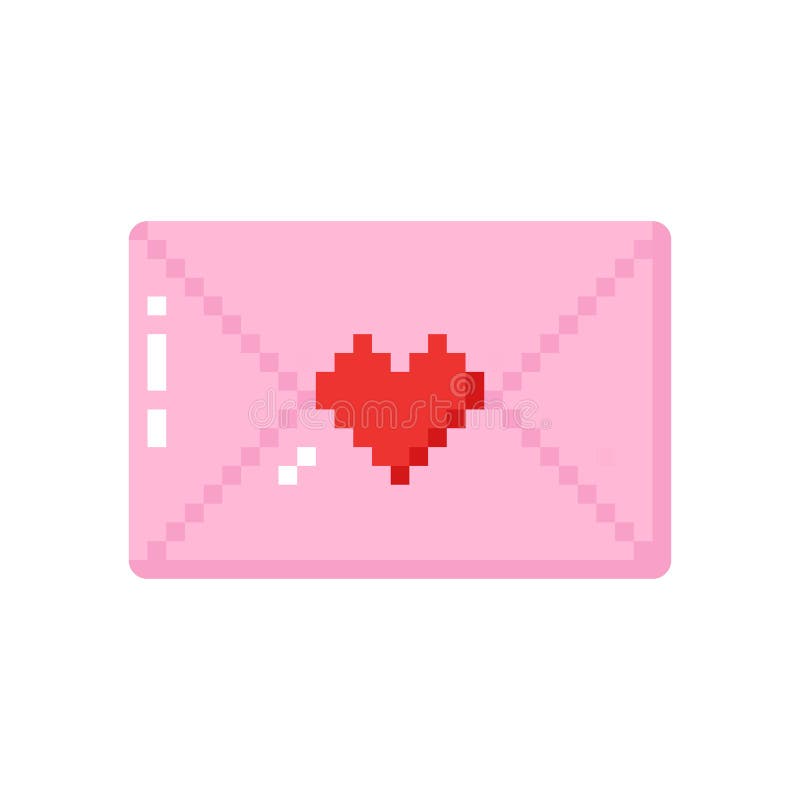 Pixel Art Set of Mail Icons Stock Vector - Illustration of envelope ...